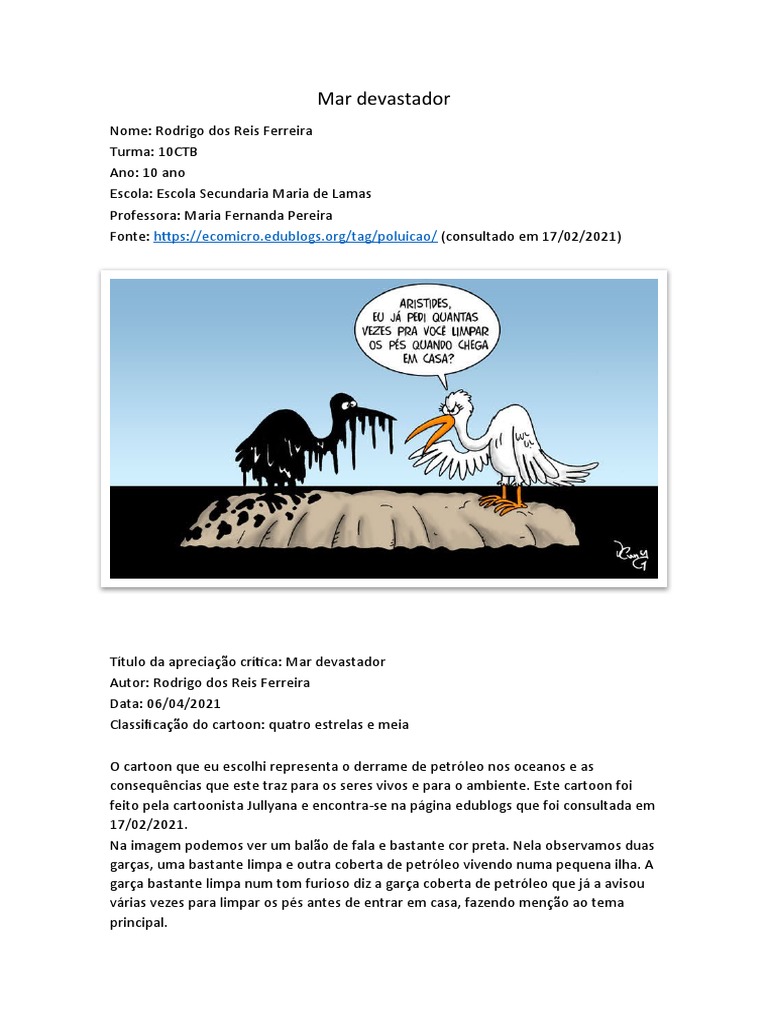 Apreçiação Crítica de Um Cartoon | PDF