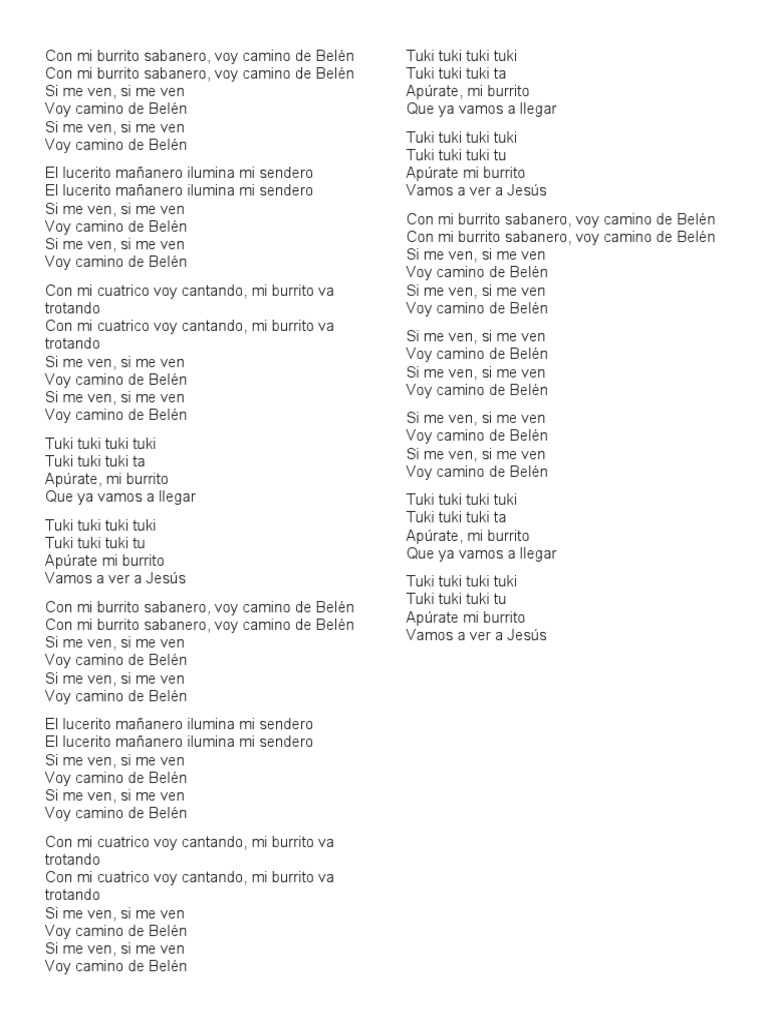 Con Mi Burrito Sabanero | PDF