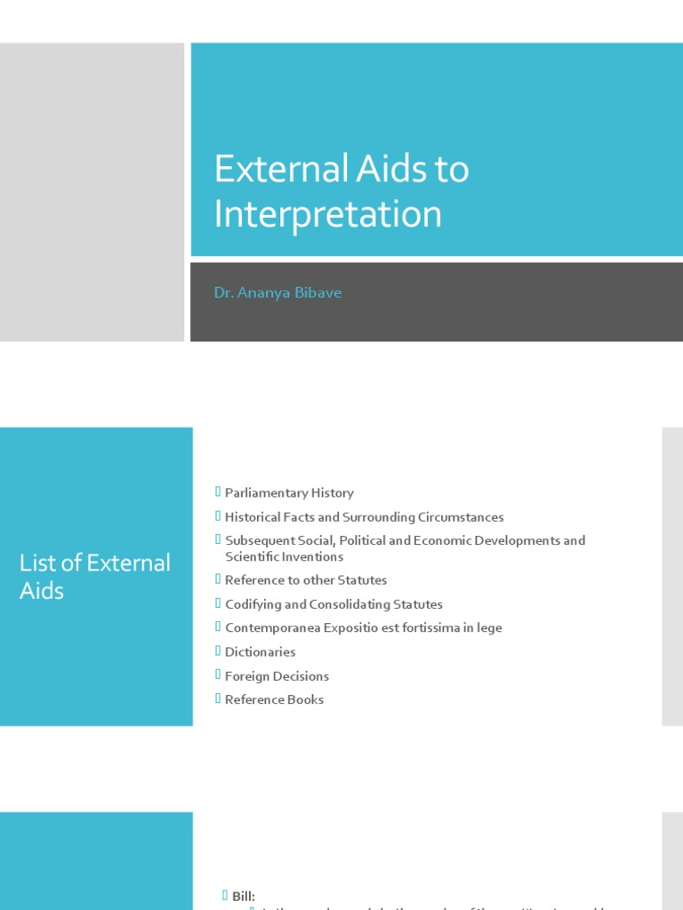07 External Aids | PDF | Statutory Interpretation | Justice