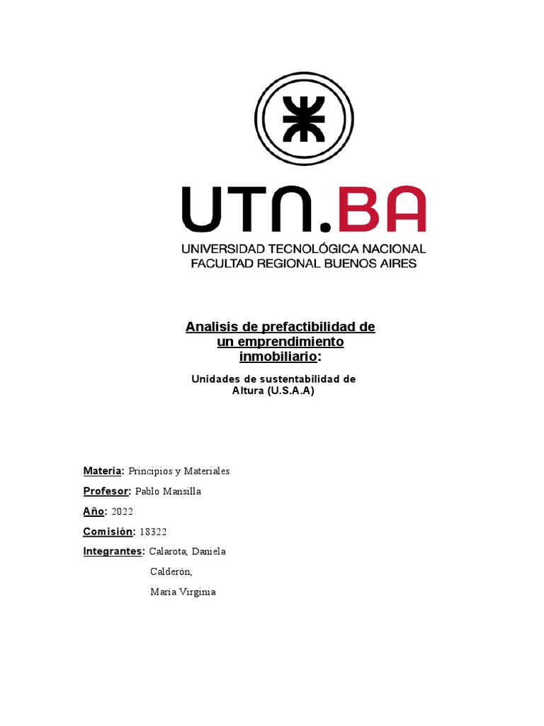 Analisis de Prefactibilidad de Un Emprendimiento Inmobiliario | PDF ...