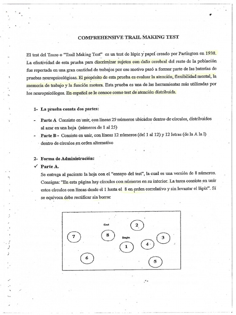 1 Trail Making Test Manual | PDF