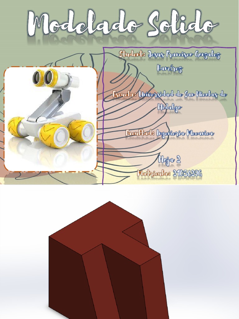 Hoja 2 - Gonzalez Ramírez Jesús Francisco - Modelado Sólido | PDF | Ingeniería