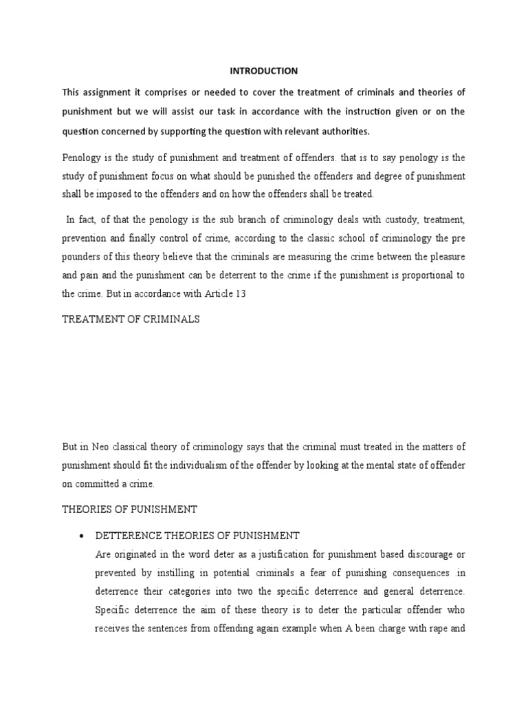 Introduction Penology | PDF | Punishments | Crimes