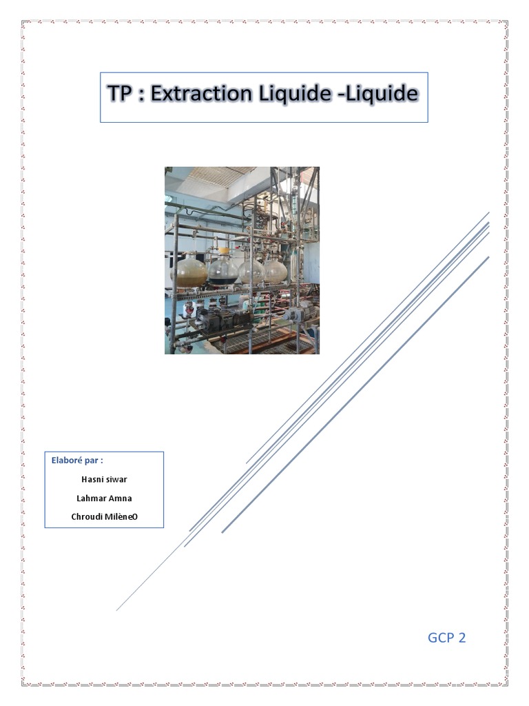 TP Extraction Liq-Liq | PDF | Solvant | Chimie physique