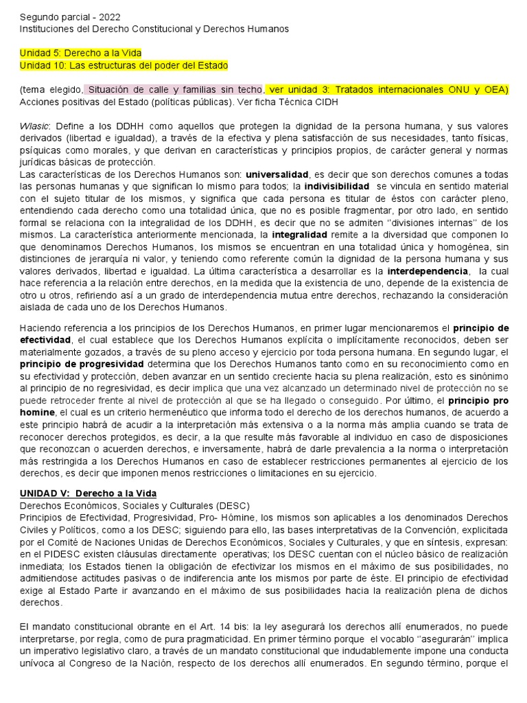 Resumen Segundo Parcial Inst. de Dcho. Consti. y DDHH | PDF | Discriminación | Derechos humanos