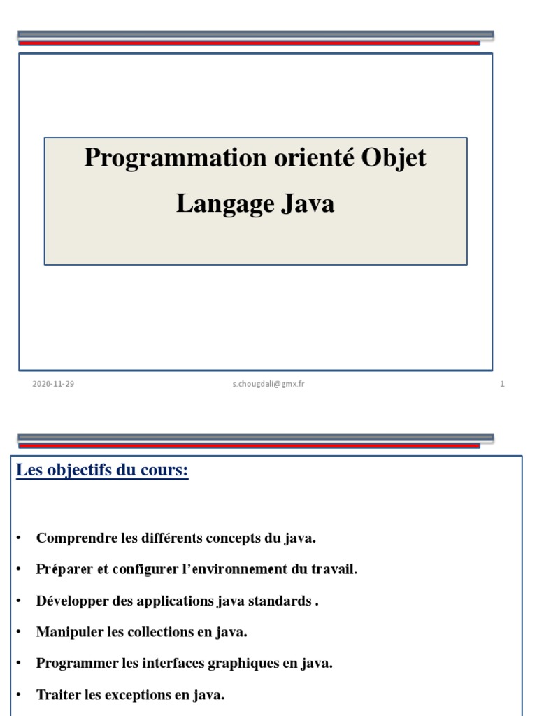 Cours Java | PDF | Classe (informatique) | Java (Langage de programmation)