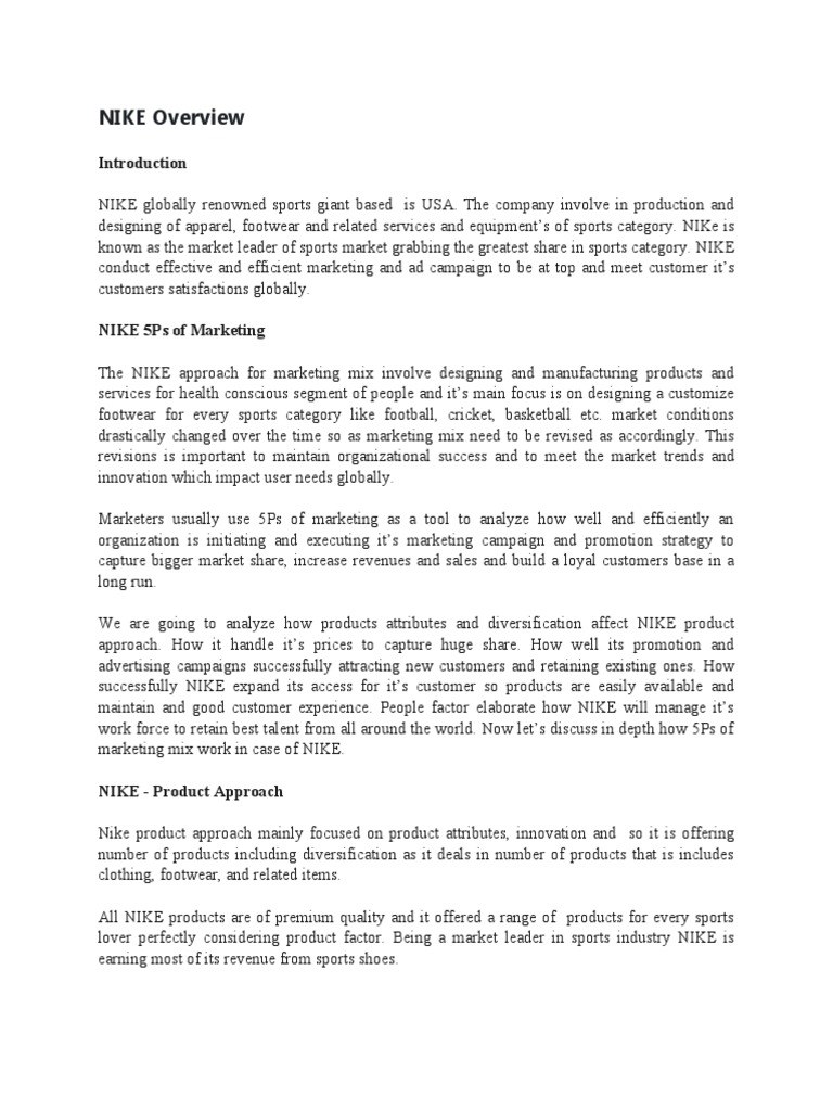 Nike - 5p, Swot, Pest Analysis | PDF | Nike | Brand