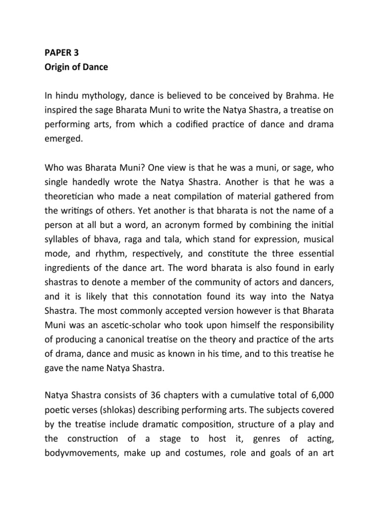 Natya Shastra: Dance Origins | PDF | Performing Arts | The Arts