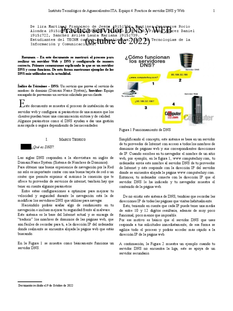 Practica Servidor DNS y WEB (Octubre de 2022) | PDF | sistema de nombres de dominio | Internet
