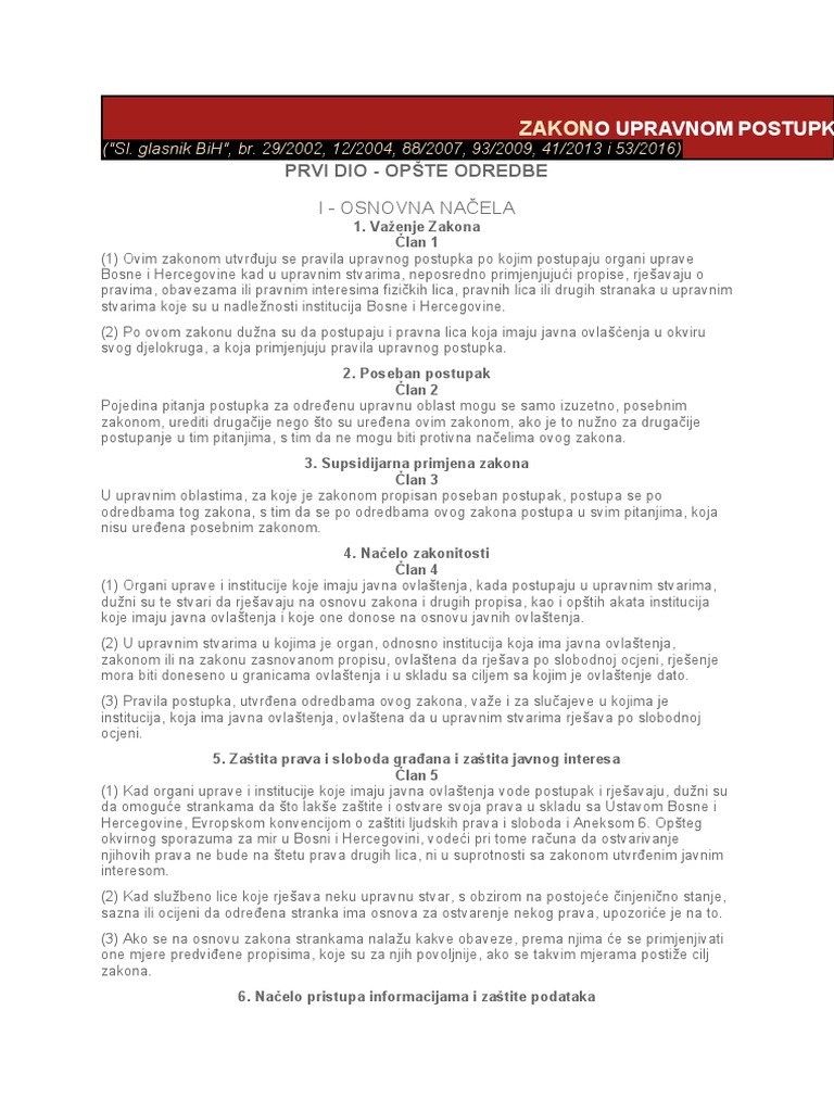 Zakon o Upravnom Postupku | PDF