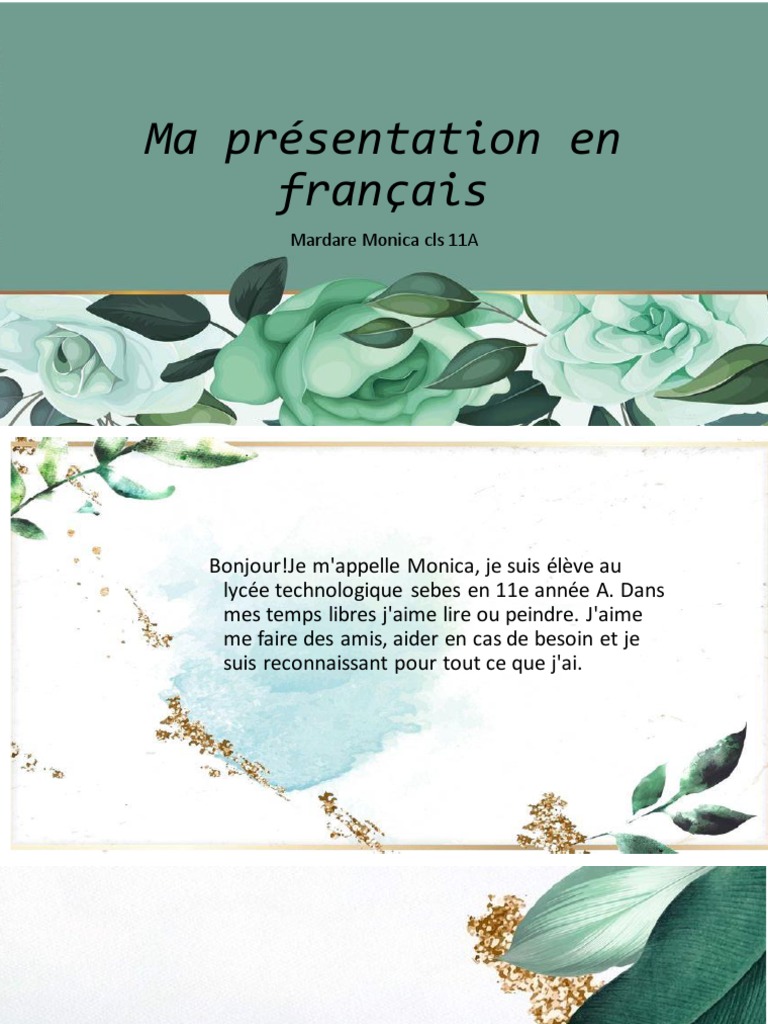 Ma Présentation en Français | PDF