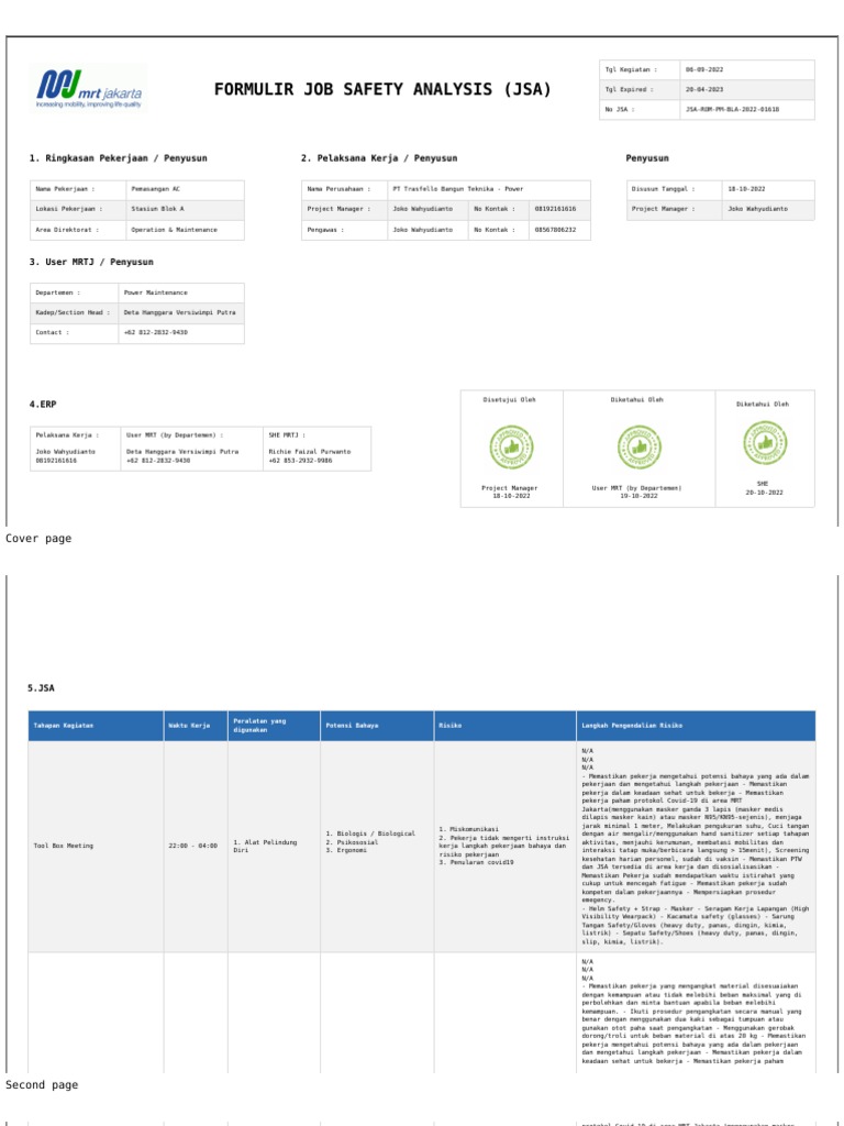 Jsa Pemasangan Ac Er Bla | PDF