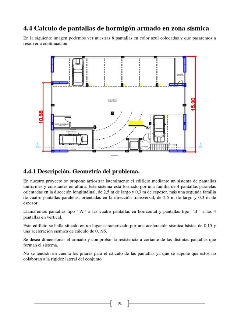 08 Ejemplo DimenPantallasSismicasResistencia EHE 08 | PDF | Hormigón