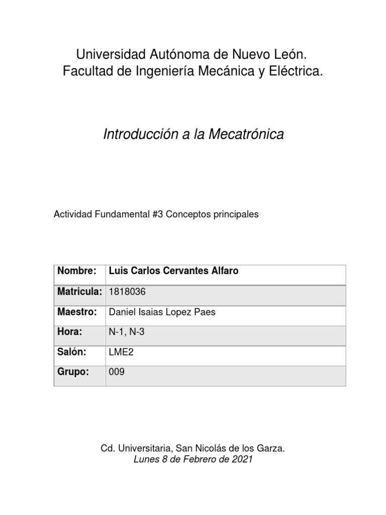 Actividad de Intro Mecatronica | PDF | Adquisición de datos | Microcontrolador