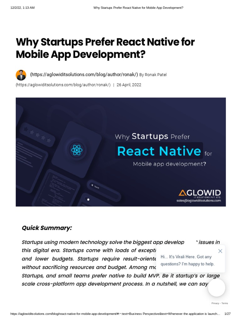 Why Startups Prefer React Native For Mobile App Development | PDF | Mobile App | Android ...