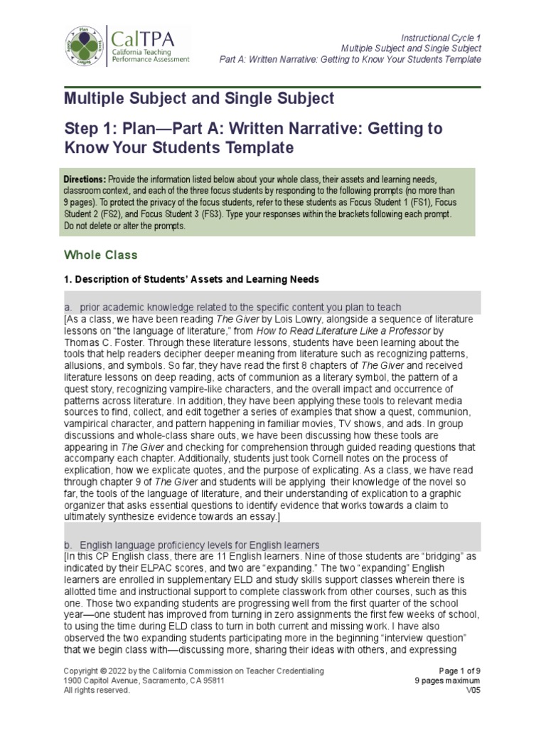 Getting To Know Your Students | PDF | Individualized Education Program ...