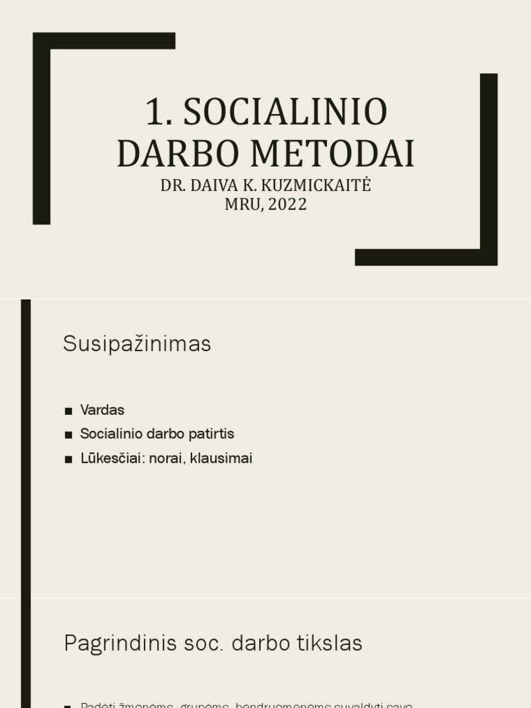 Socialinio Darbo Metodai | PDF