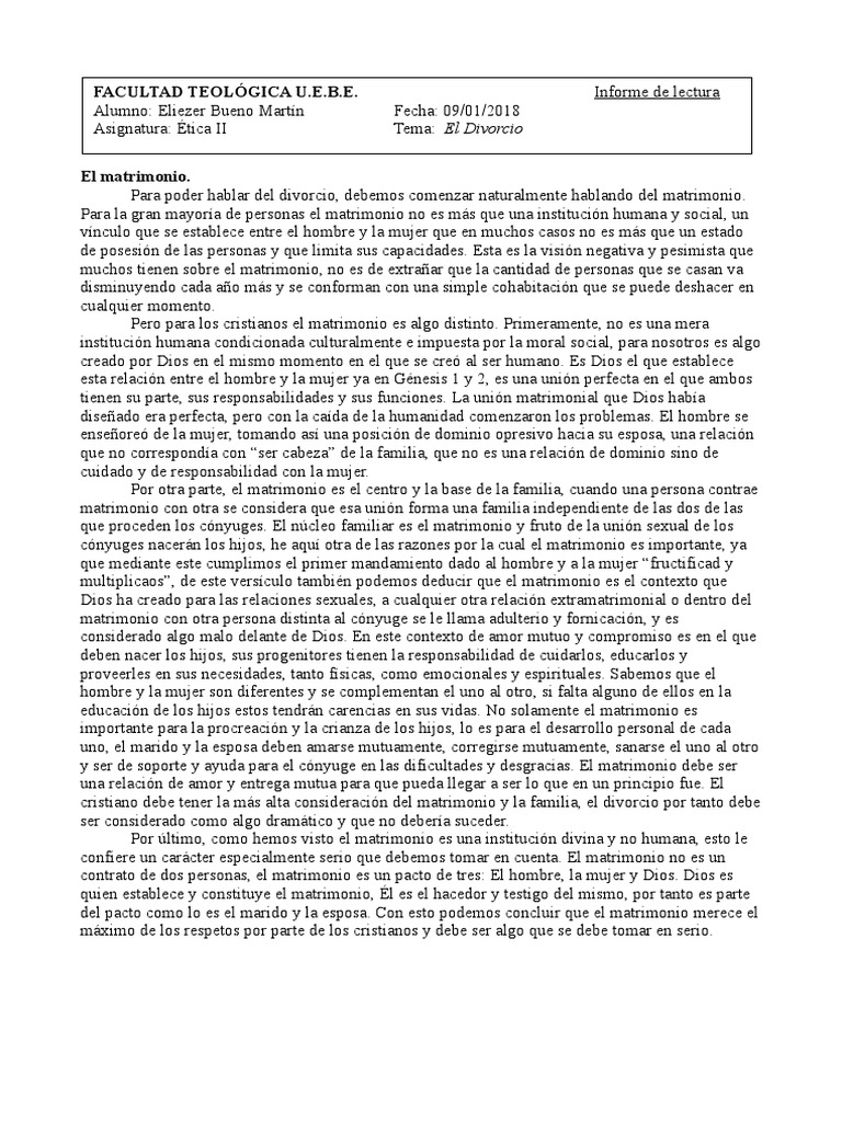 El Divorcio según la Biblia y el Matrimonio | PDF | Matrimonio | Divorcio