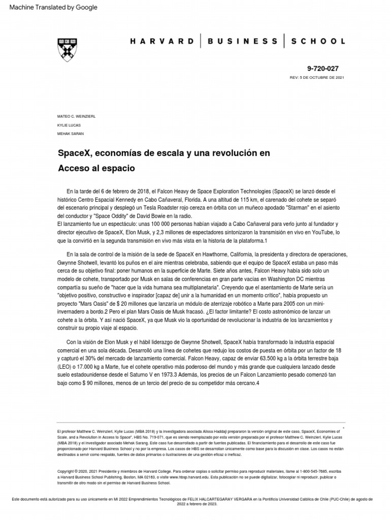 SpaceX - Space Mining (Español) | PDF | Espacio X | Halcón 9