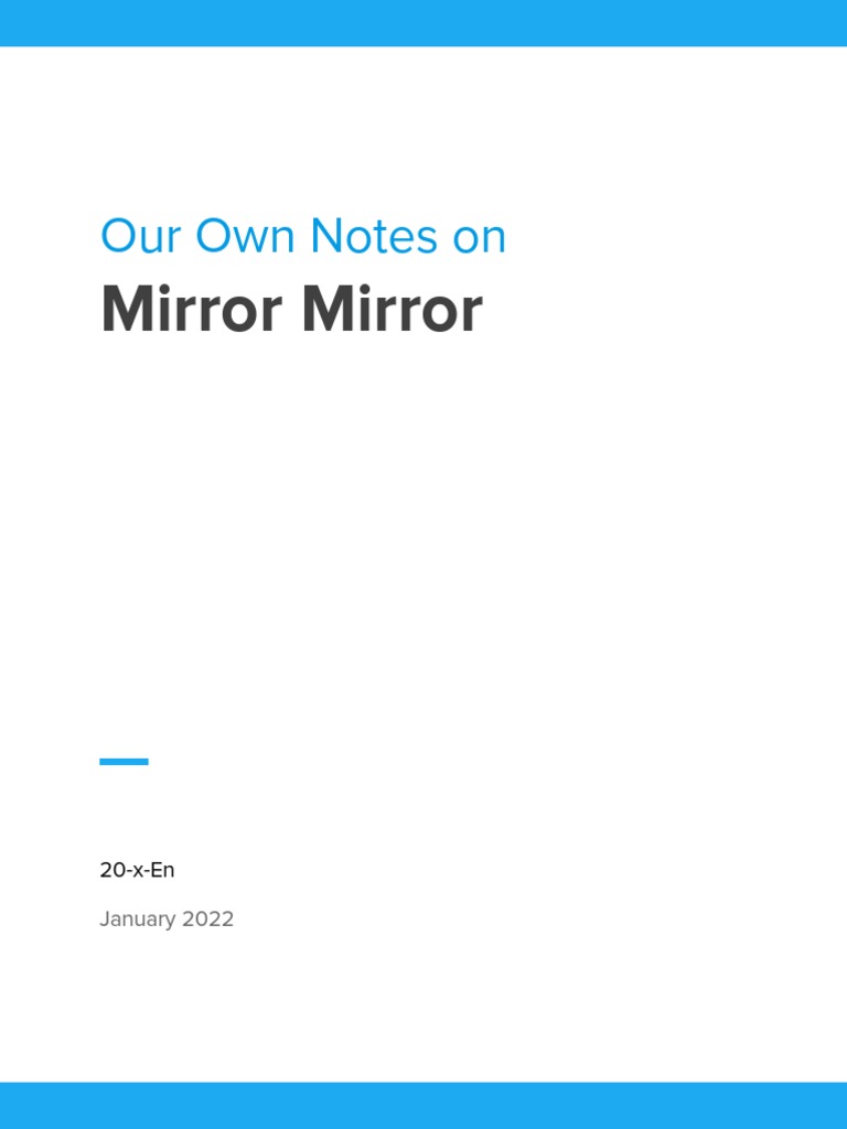 Our Own Notes On Mirror Mirror | PDF | Adolescence