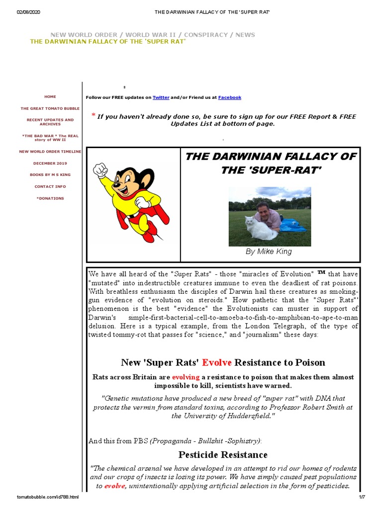 The Darwinian Fallacy of The 'Super Rat' | PDF | Evolution | Natural Selection