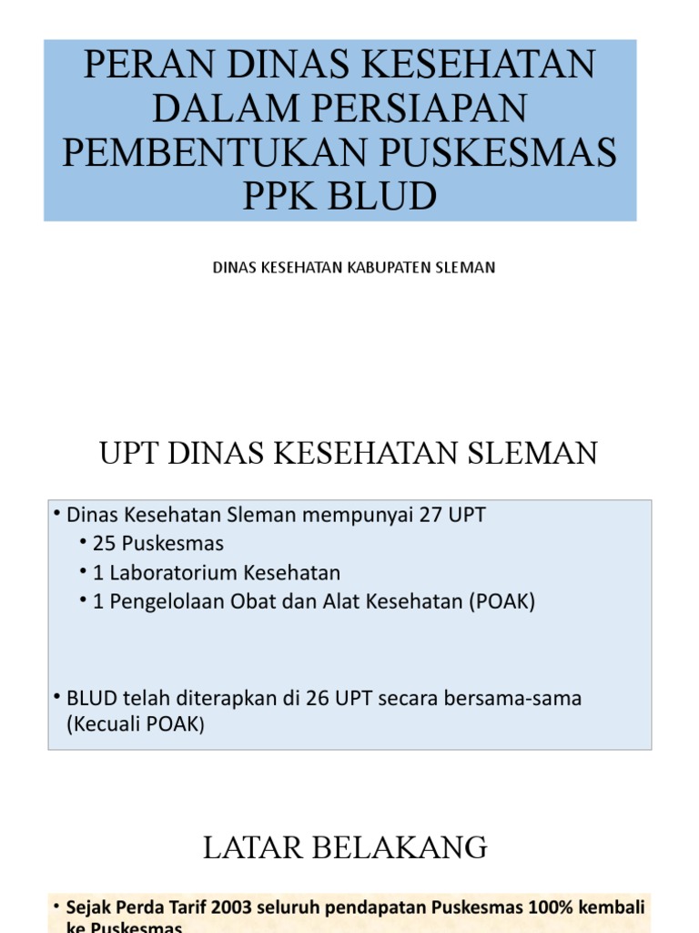 Peran Dinas Kesehatan Dalam Persiapan Pembentukan Puskesmas PPK | PDF