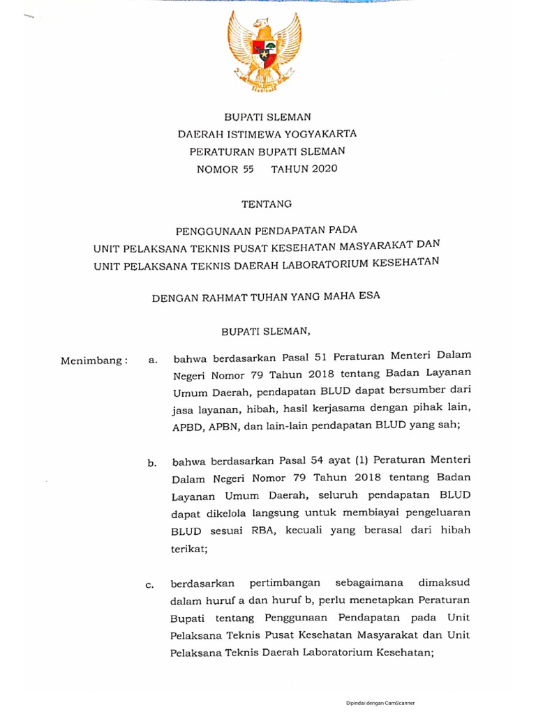 Perbup Penggunaan Pendapatan Blud | PDF