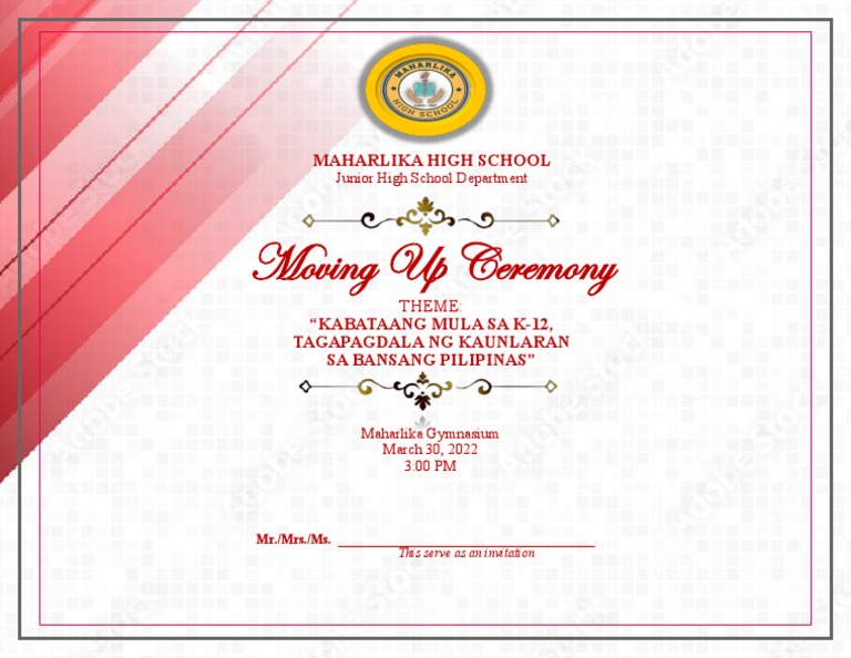 Movingup Ceremony Invitation | PDF