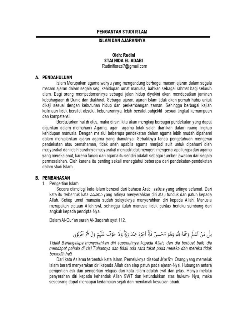Pendekatan dalam Studi Islam | PDF | Filsafat | Agama & Spiritualitas