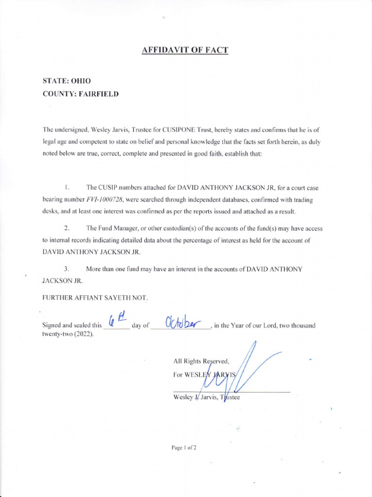 Jackson Affidavit for David Anthony Jr. | PDF