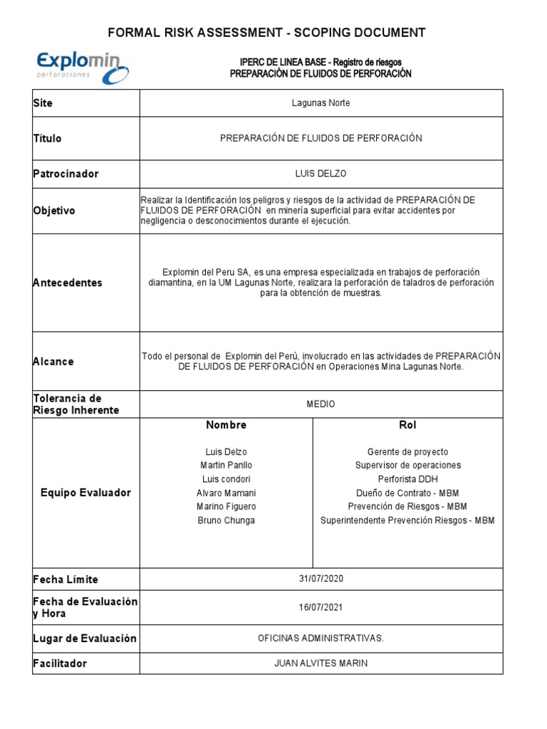 Iperc-Exp-07 Preparación de Fluidos de Perforación v01 | PDF