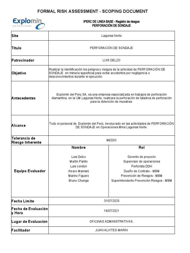 Iperc-Exp-08 Perforación de Sondaje v01 | PDF