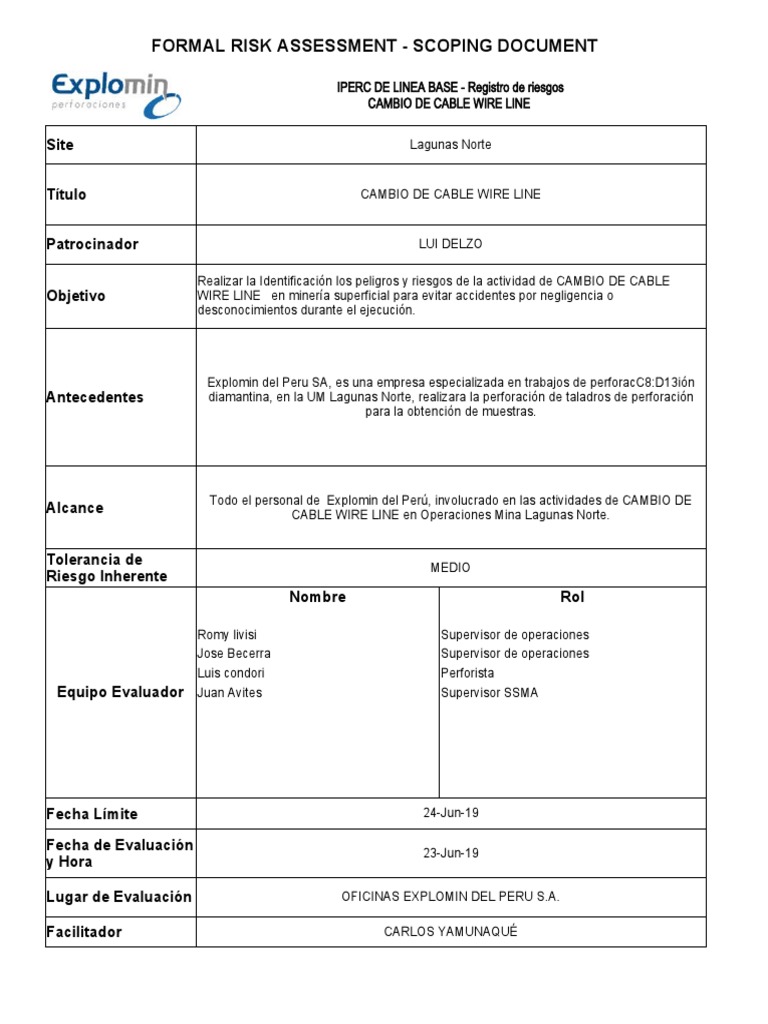 Iperc-Exp-16 Cambio de Cable Wire Line | PDF