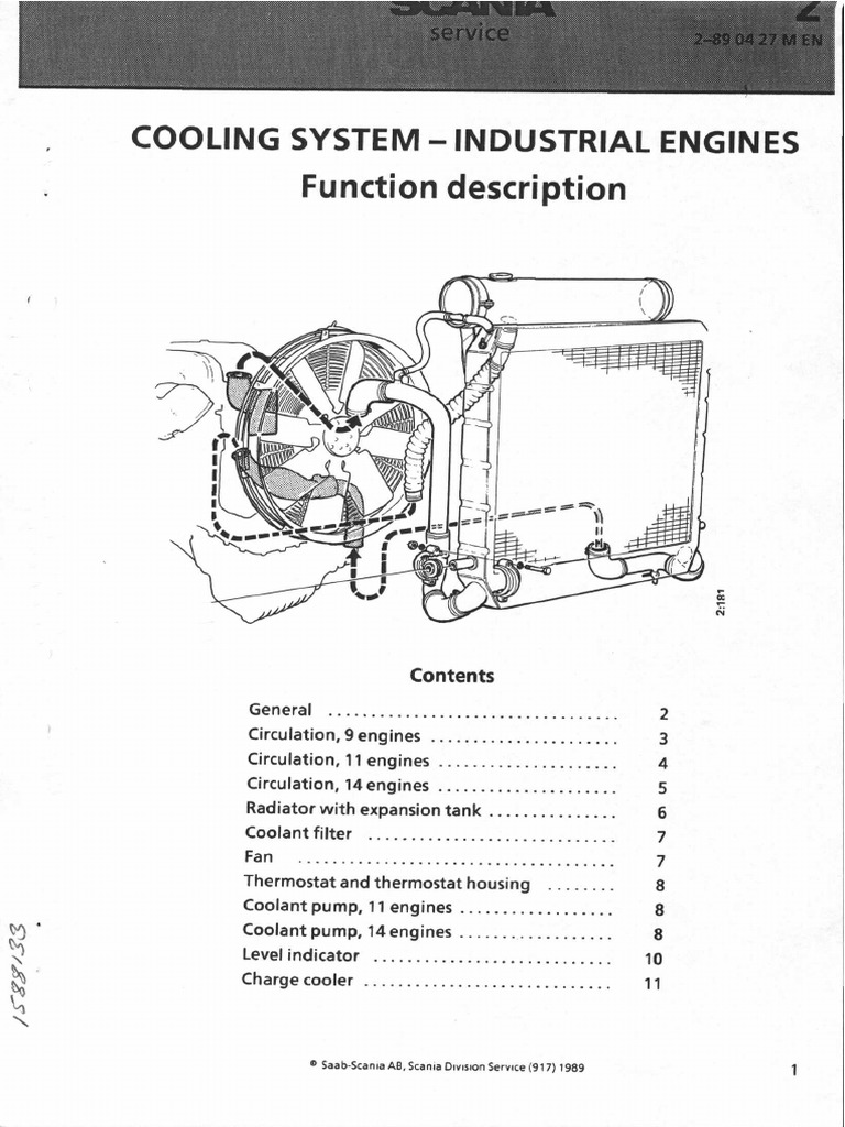 89 04-27 COOLING SYSTEM, Industrial Engines Function Description | PDF