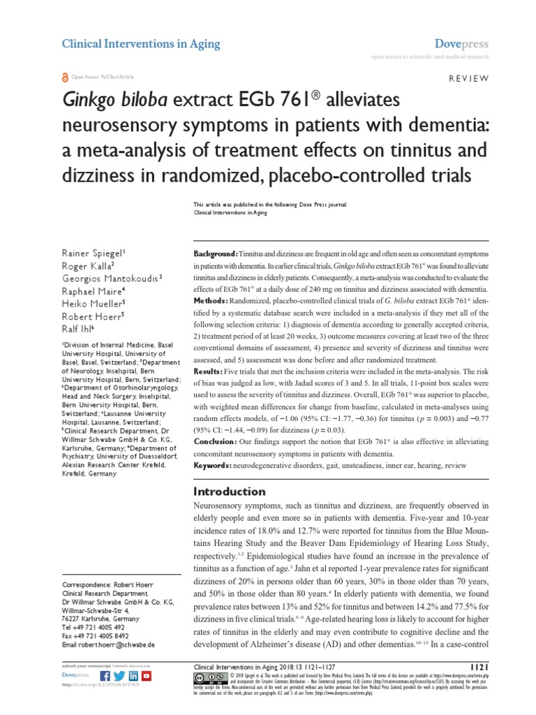 Ginkgo Biloba Extract Egb 761 | PDF | Dementia | Vertigo