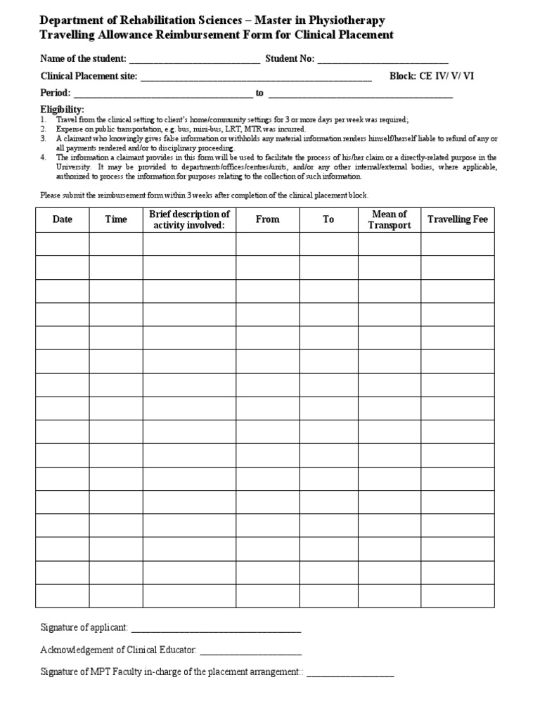 MPT - Travelling Allowance Form - Jul2021 | PDF