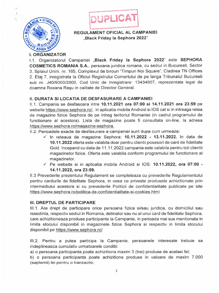 Regulament Black Friday Romania 2022 | PDF