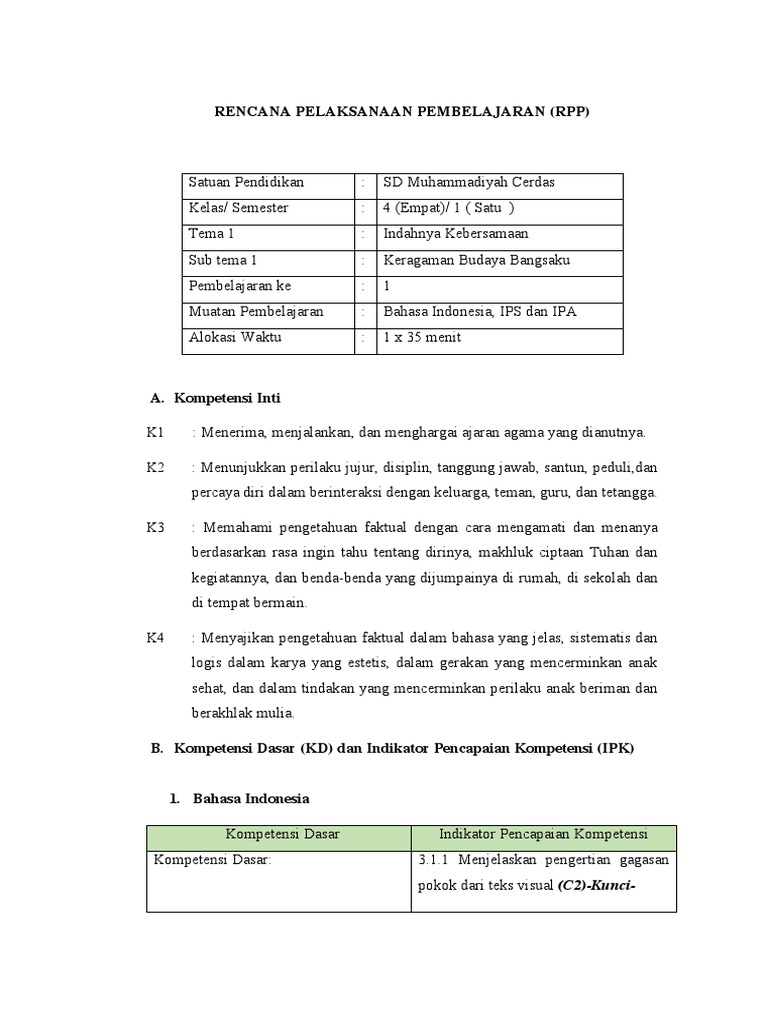 Contoh RPP K 13 | PDF