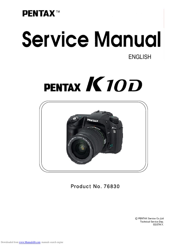 Pentax K10D Service Manual Overview | PDF | Electrical Connector ...