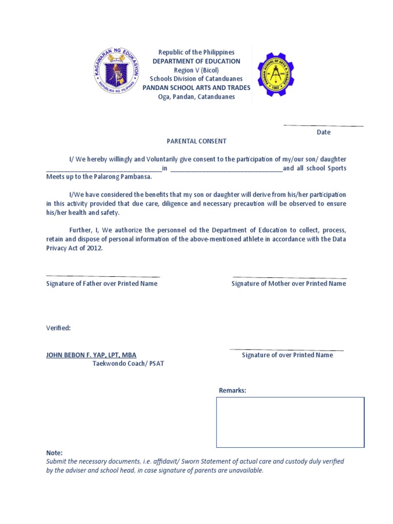 Taekwondo Parental Consent | PDF