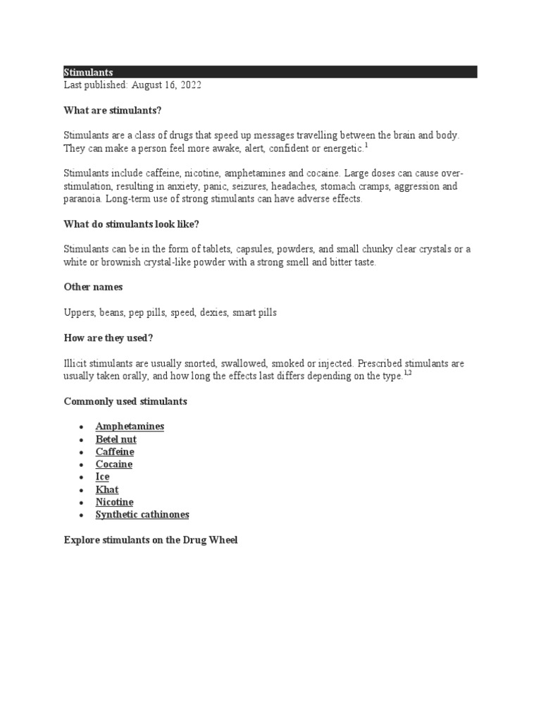 Stimulants | Download Free PDF | Stimulant | Drugs