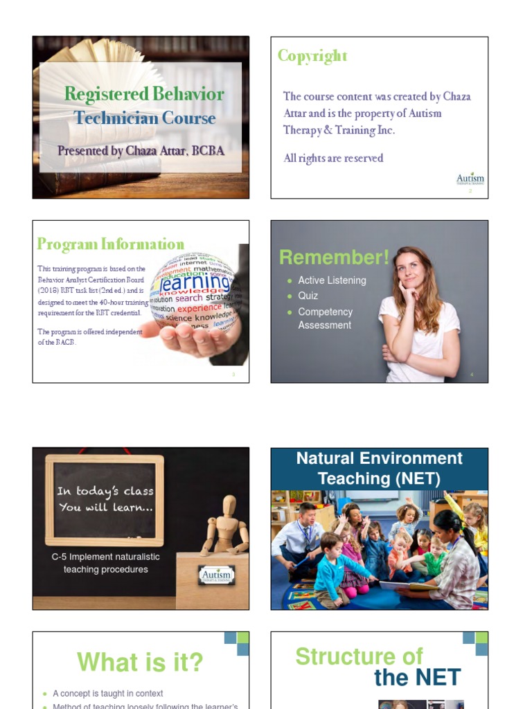 ATT116 Natural Environment Teaching | PDF | Learning | Autism