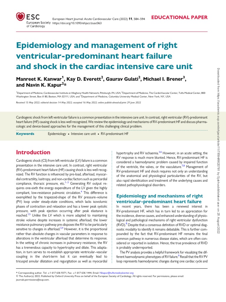 Advanced Heart Failure: A Position Statementof The Heart Failure ...