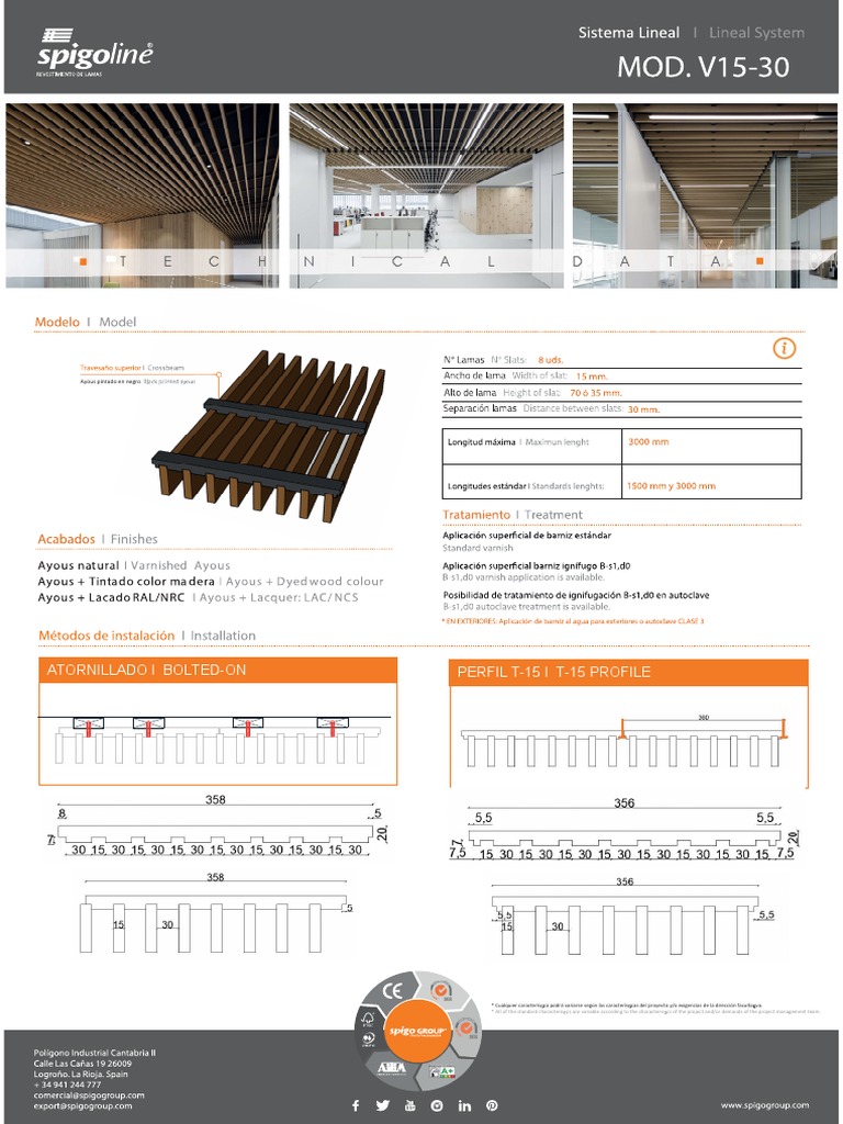 Spigoline Lineal - Modelo V15 30 | PDF