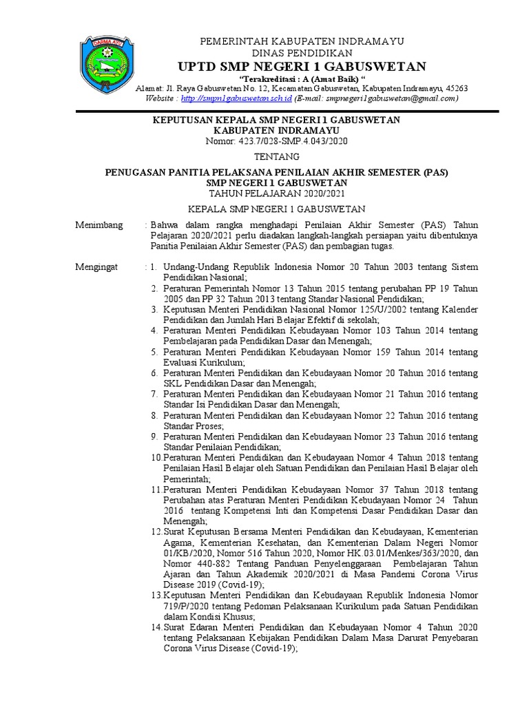 SK Panitia PAS 2020 - 2021 | PDF