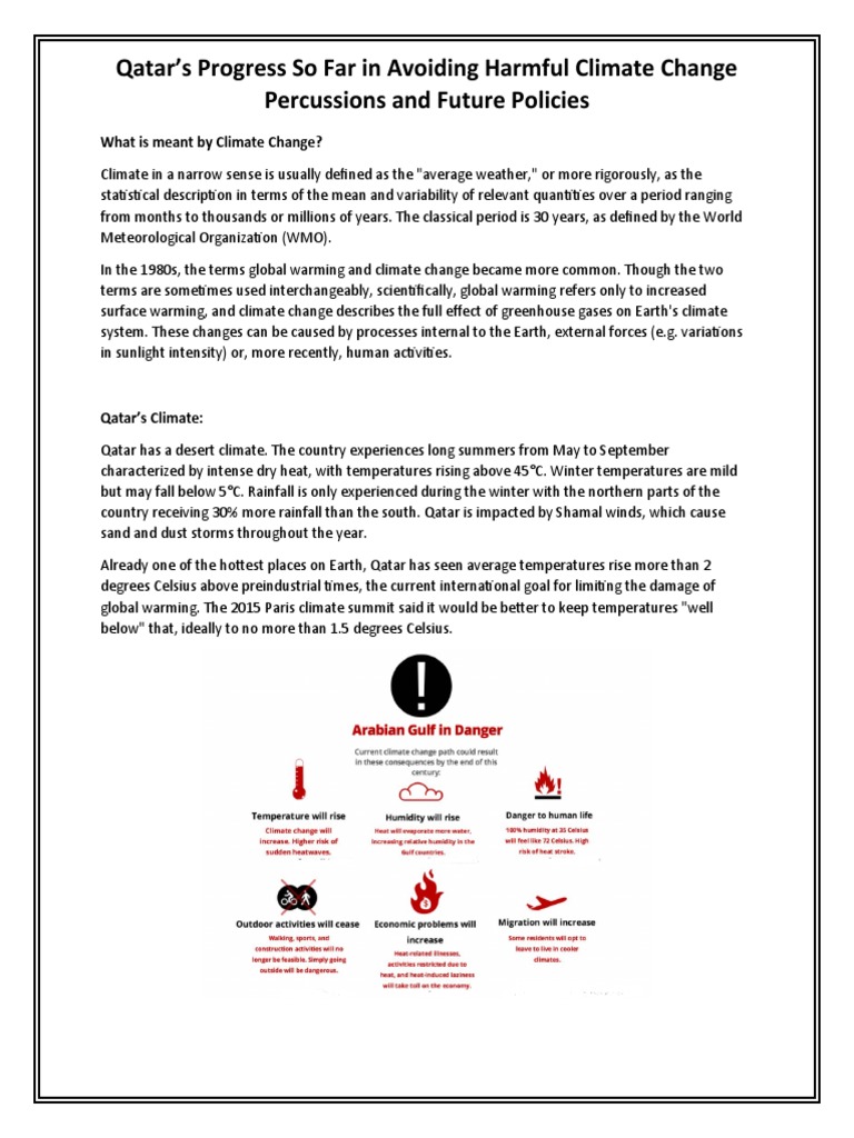 Qatar Climate Policies | PDF | Climate Change | Climate