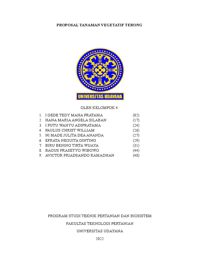 Proposal Tanaman Vegetatif Terong | PDF | Griya & Taman | Teknologi ...