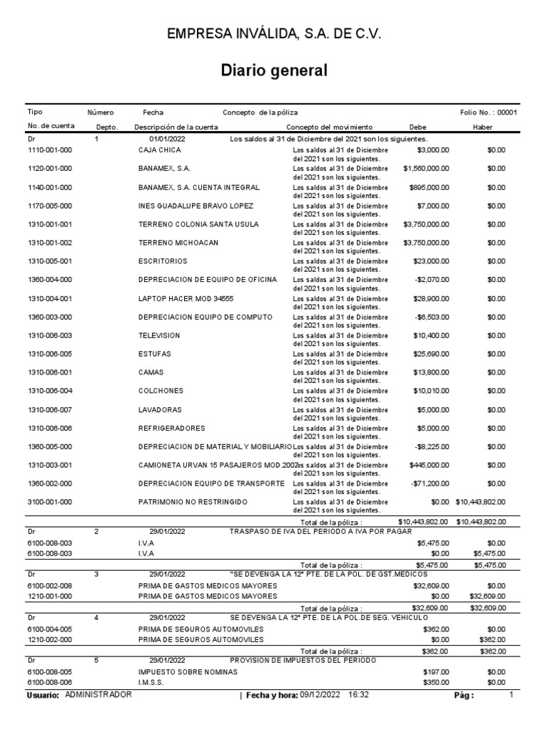 Libro Diario General | PDF | Servicios financieros | Ley común