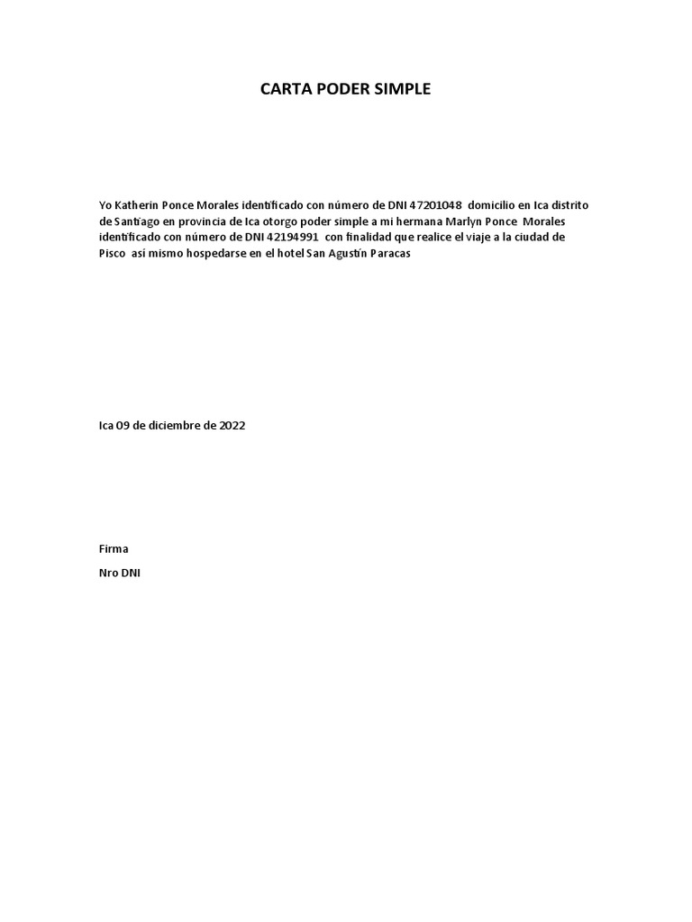 Carta Poder Simple | PDF