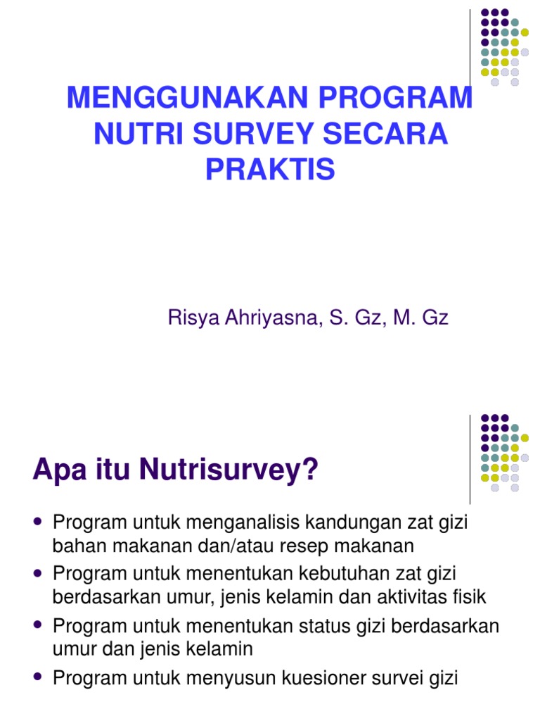 Nutri Survey | PDF | Pengembangan Diri | Sains & Matematika